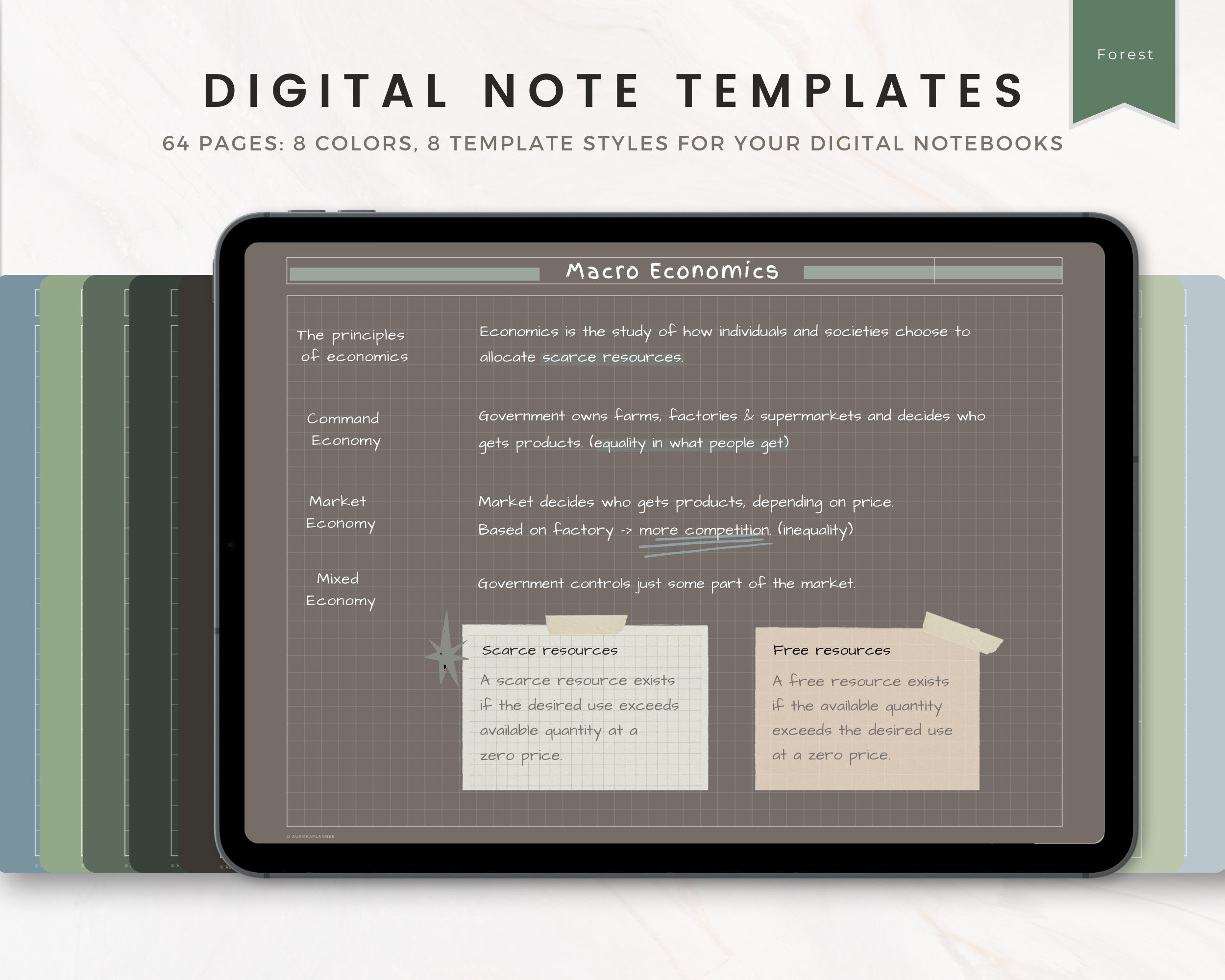 Landscape Digital Note Taking Template Goodnotes, Horizontal Template ...