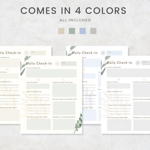 Daily Check in Digital & Printable Journal | Mindfulness, Self ...