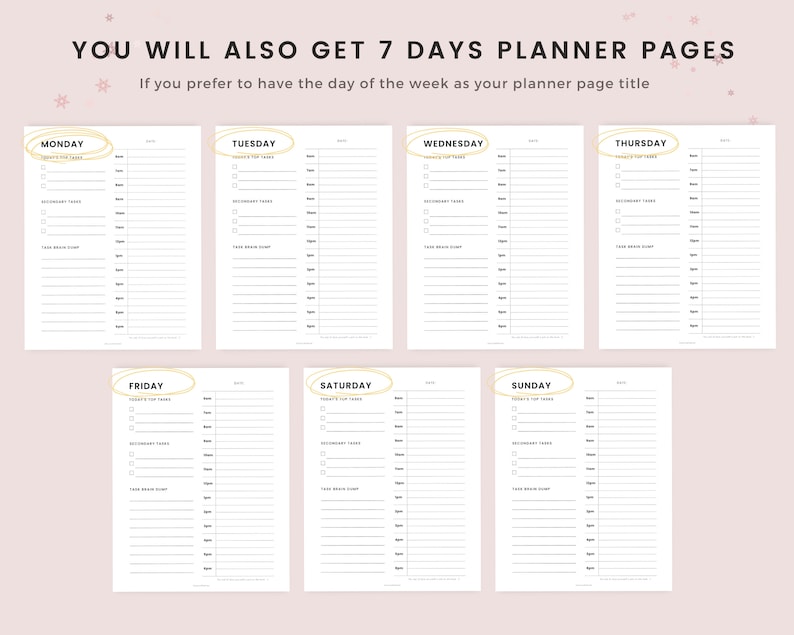 Time Box Planner Bundle Printable Weekly Daily Hourly Time - Etsy