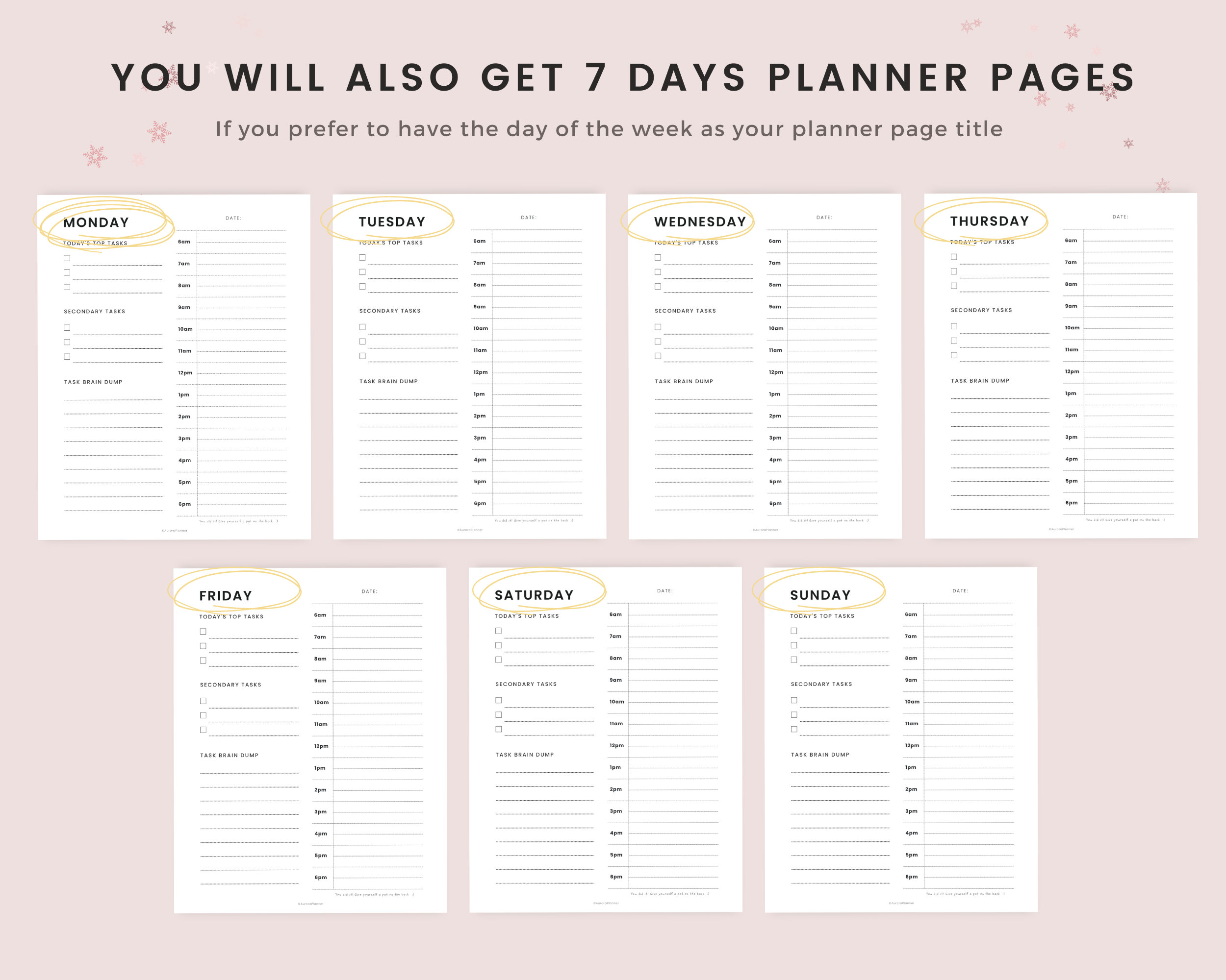 Time Box Planner Bundle Printable Weekly Daily Hourly Time - Etsy