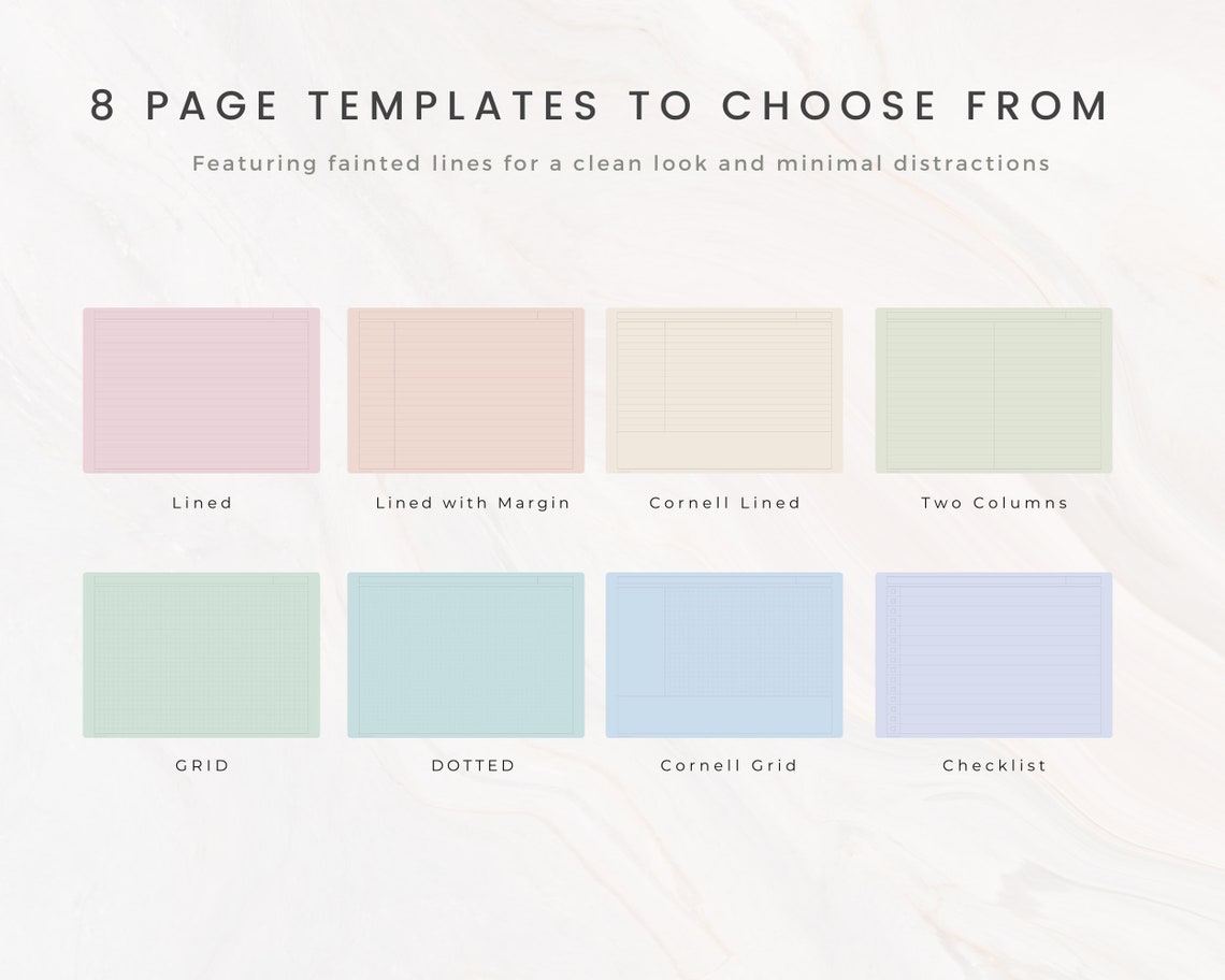 Landscape Digital Note Taking Templates Goodnotes Horizontal - Etsy