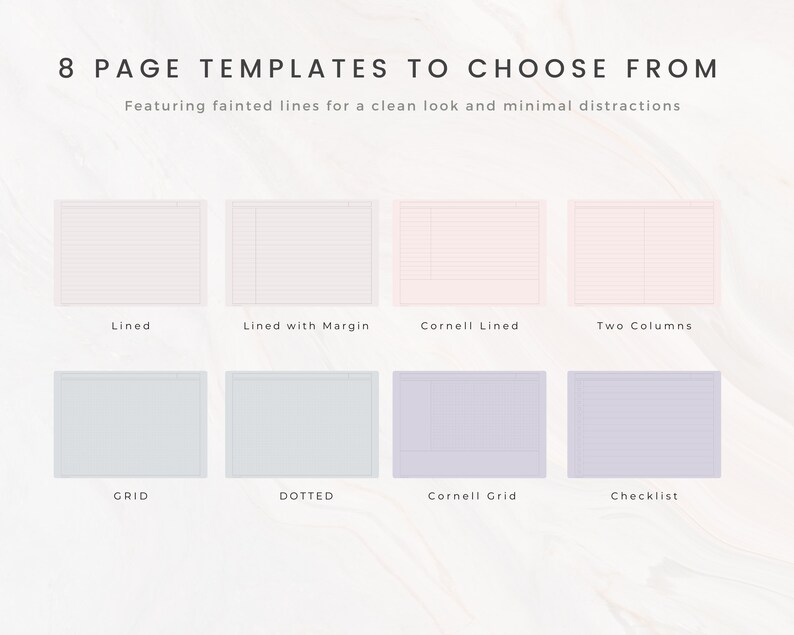 Landscape Digital Note Taking Template Goodnotes, Horizontal Notebook ...
