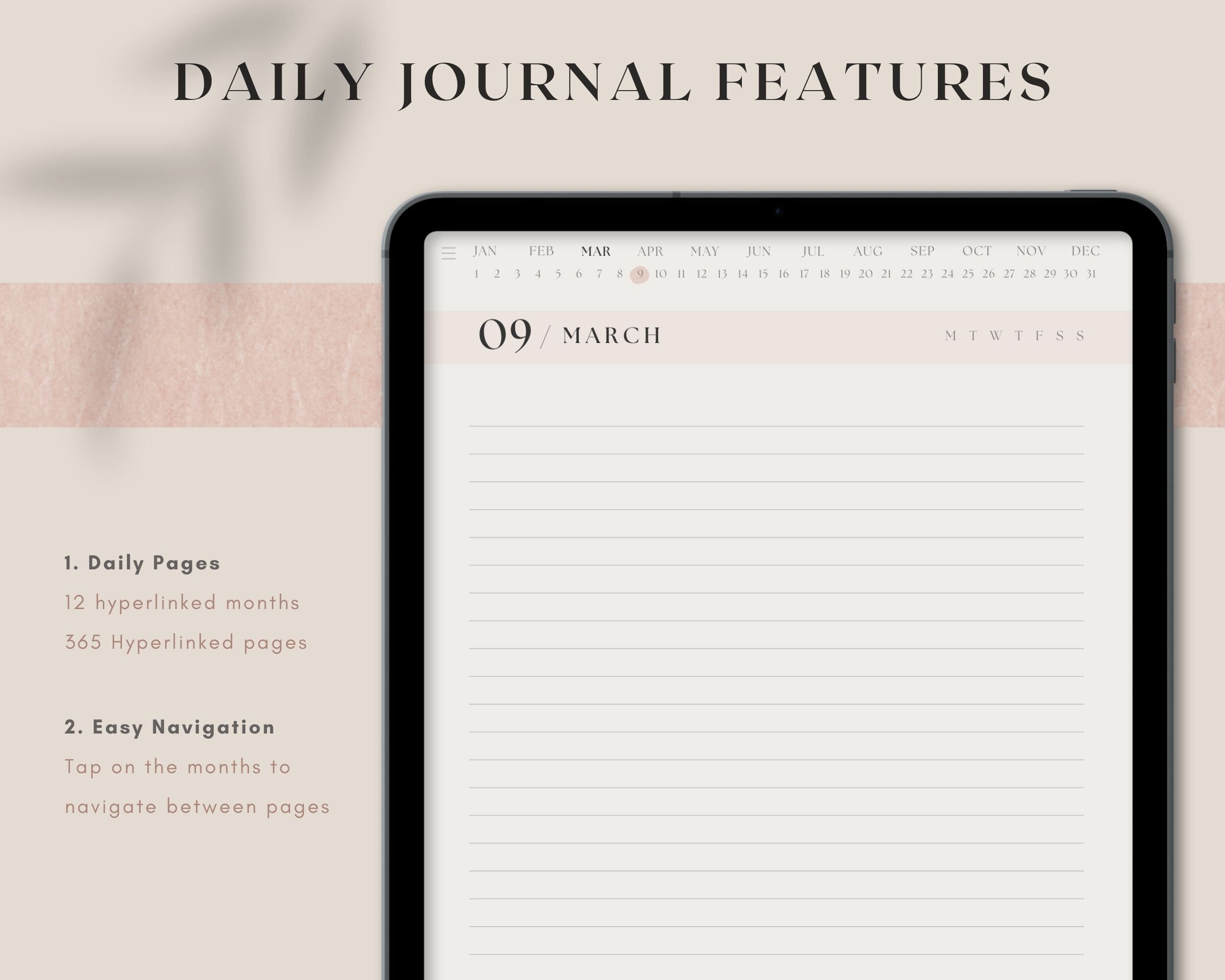Digital Daily Journal Undated Digital 365 Day Diary - Etsy