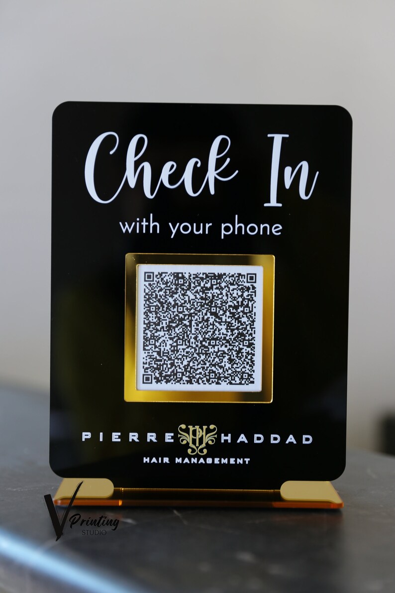 QR Code Social Media Business Plaque Acrylic Sign Salon - Etsy