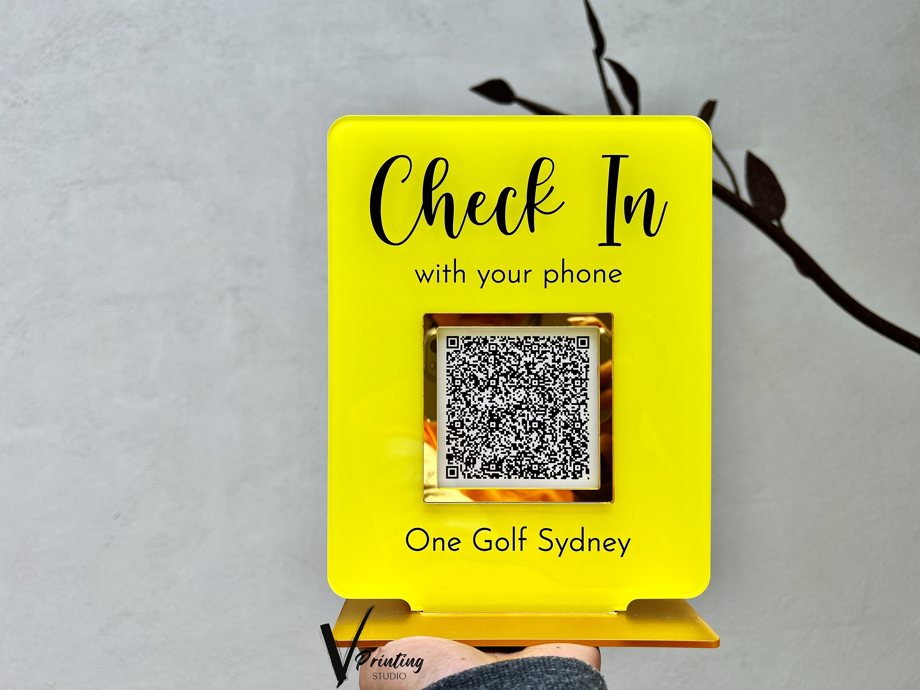 QR Code Social Media Business Plaque Acrylic Sign Salon | Etsy