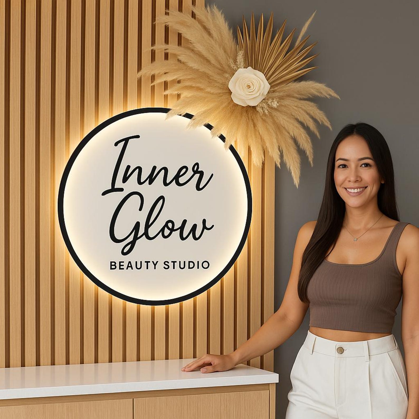 Custom Beauty Studio Glow up Sign, Acrylic Salon Backlit Sign, Business ...