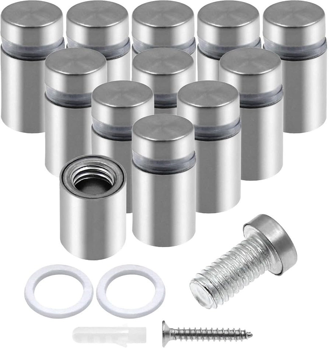 4 Set Standoffs Acrylic Screws Spacer Silver With Fastener for Dry Wall ...