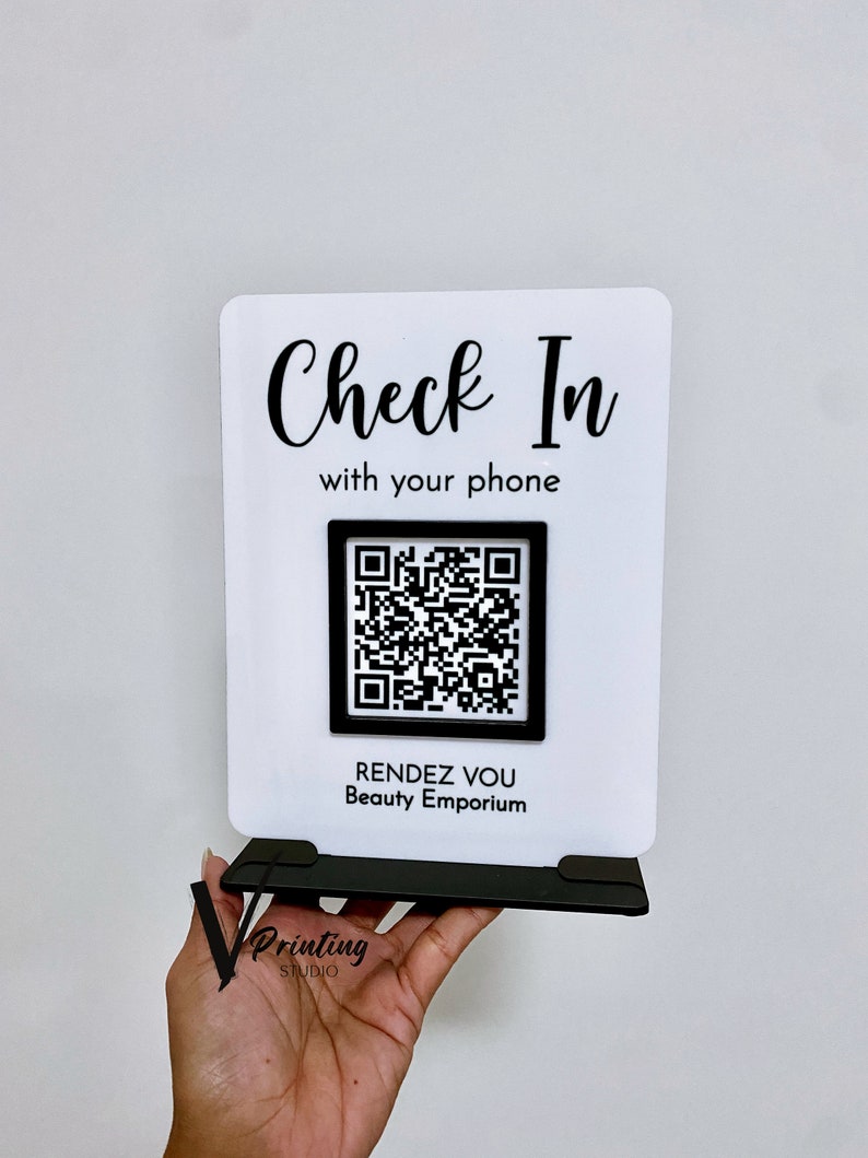 QR Code Social Media Business Plaque Acrylic Sign Salon - Etsy