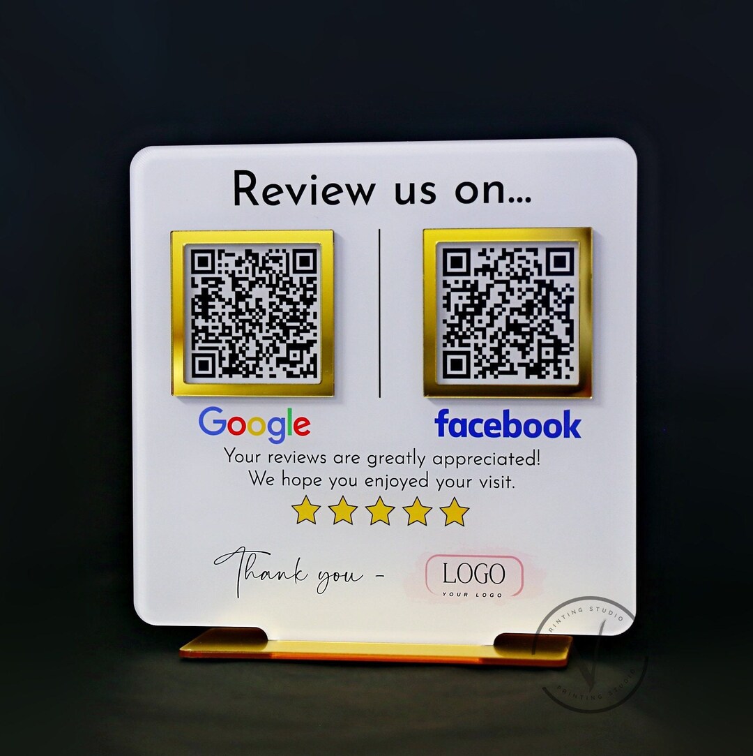 Business QR Code Review Sign, Google Review Sign, Salon Sign ...