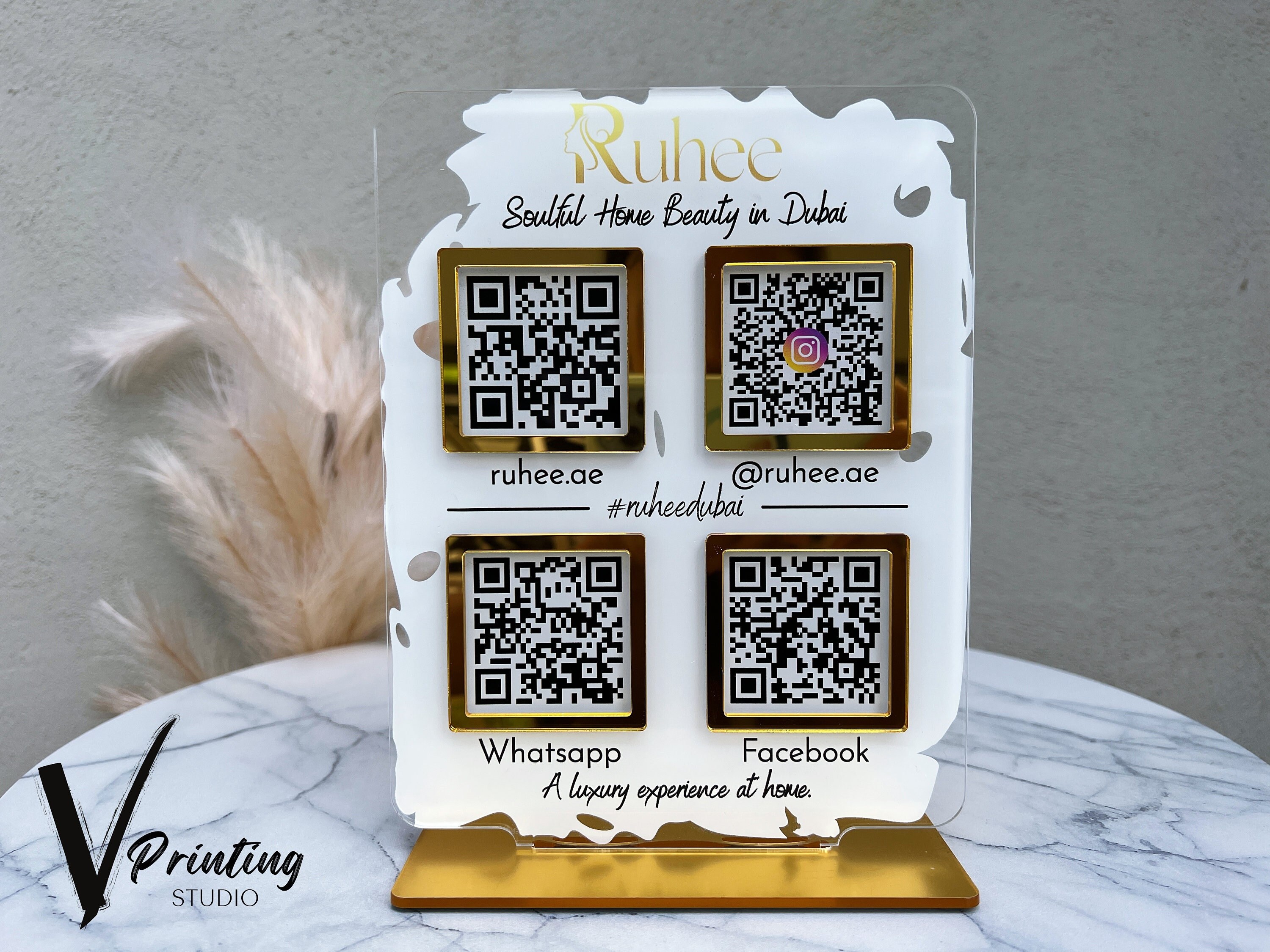 QR Codes Social Media Plaque Business Acrylic Sign - Etsy
