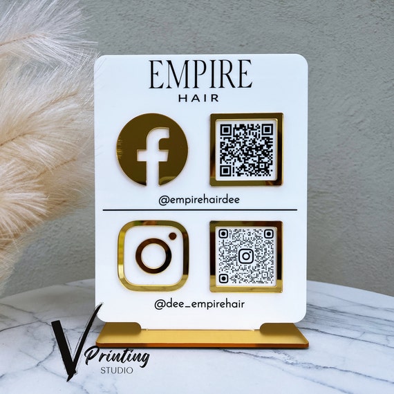 Social Media QR Codes Display Plaque Business Acrylic Sign - Etsy