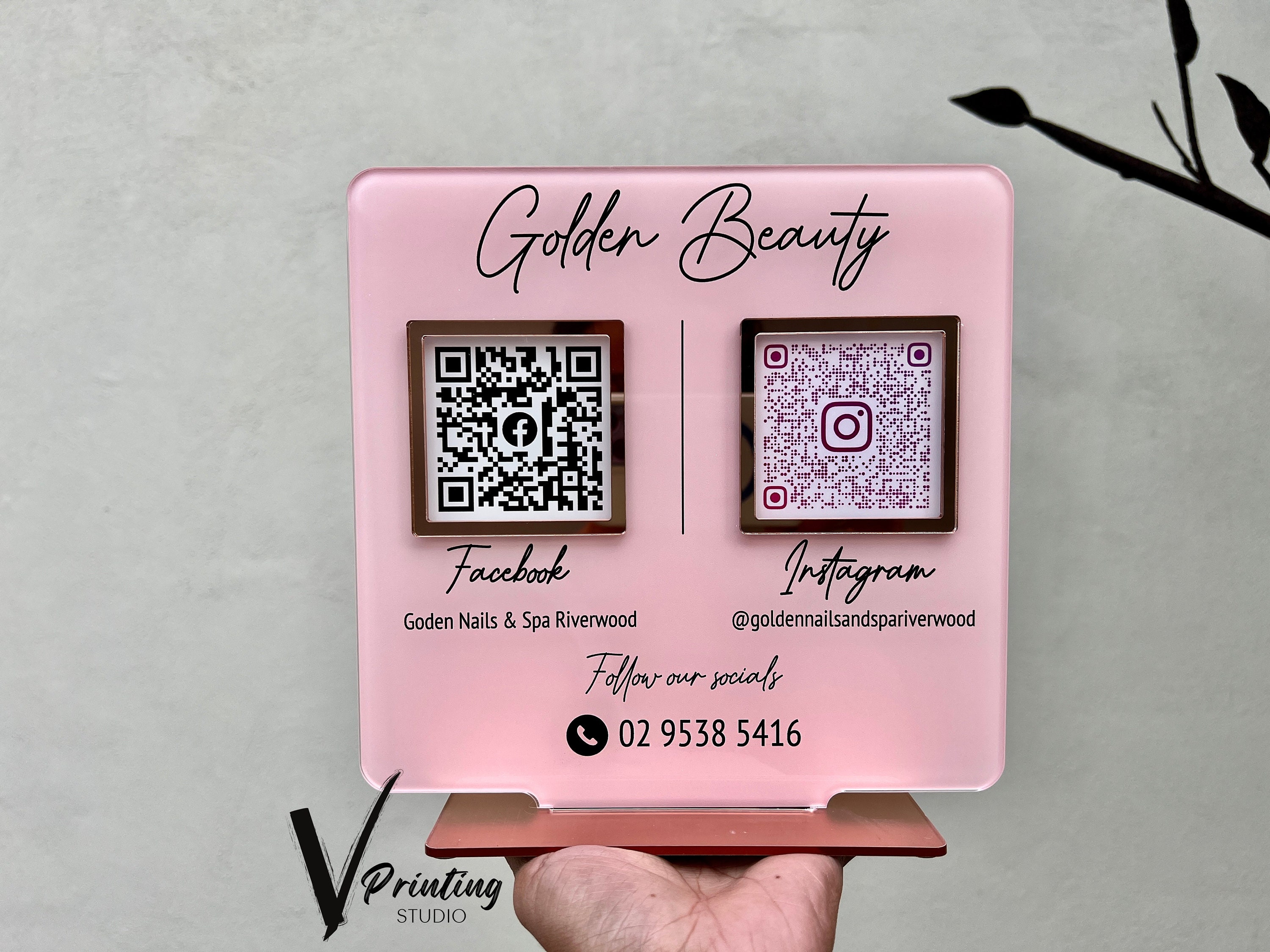 Custom Acrylic QR Code Business Sign: Social Media, Scan to Pay - Etsy