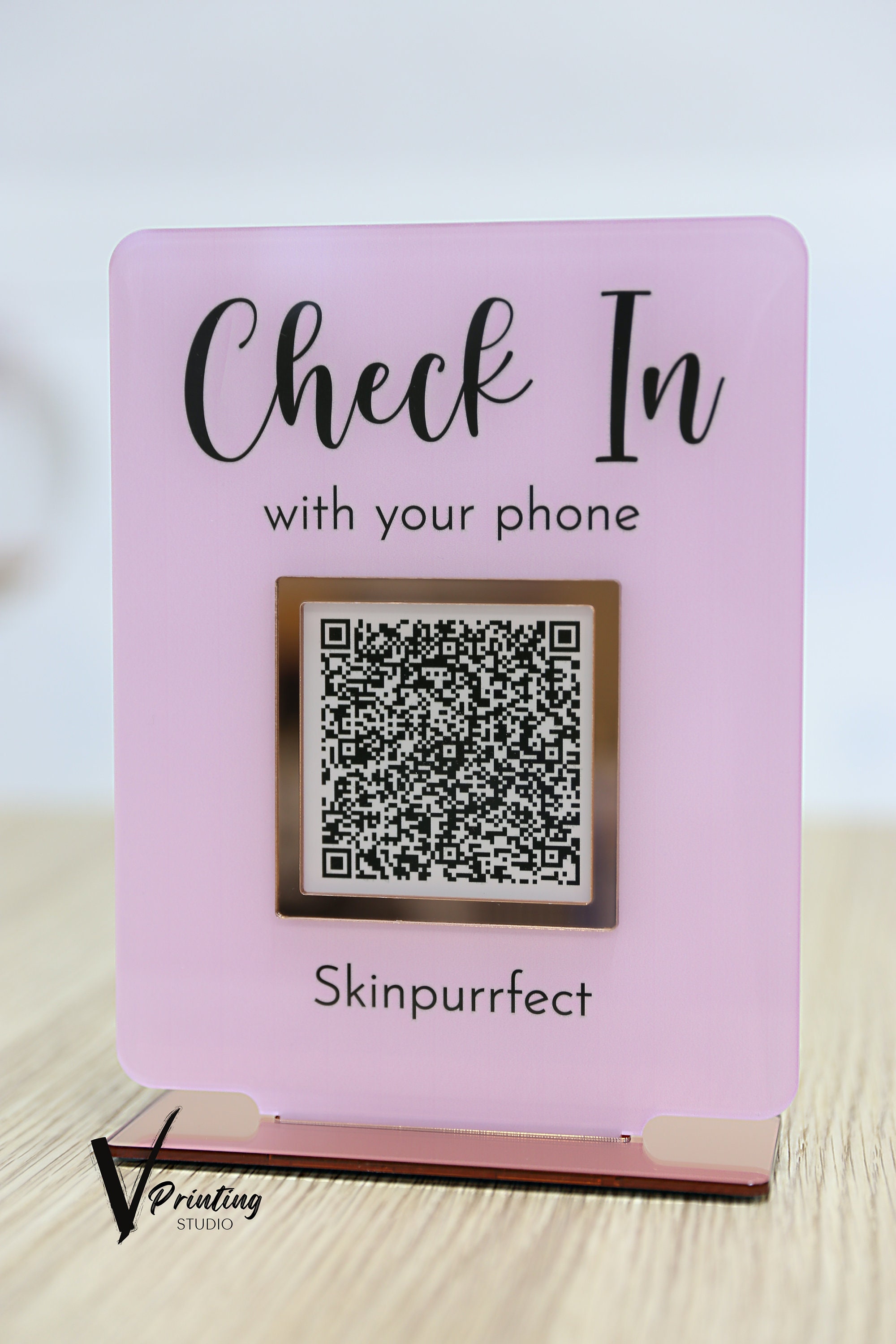 QR Code Social Media Business Plaque Acrylic Sign Salon | Etsy