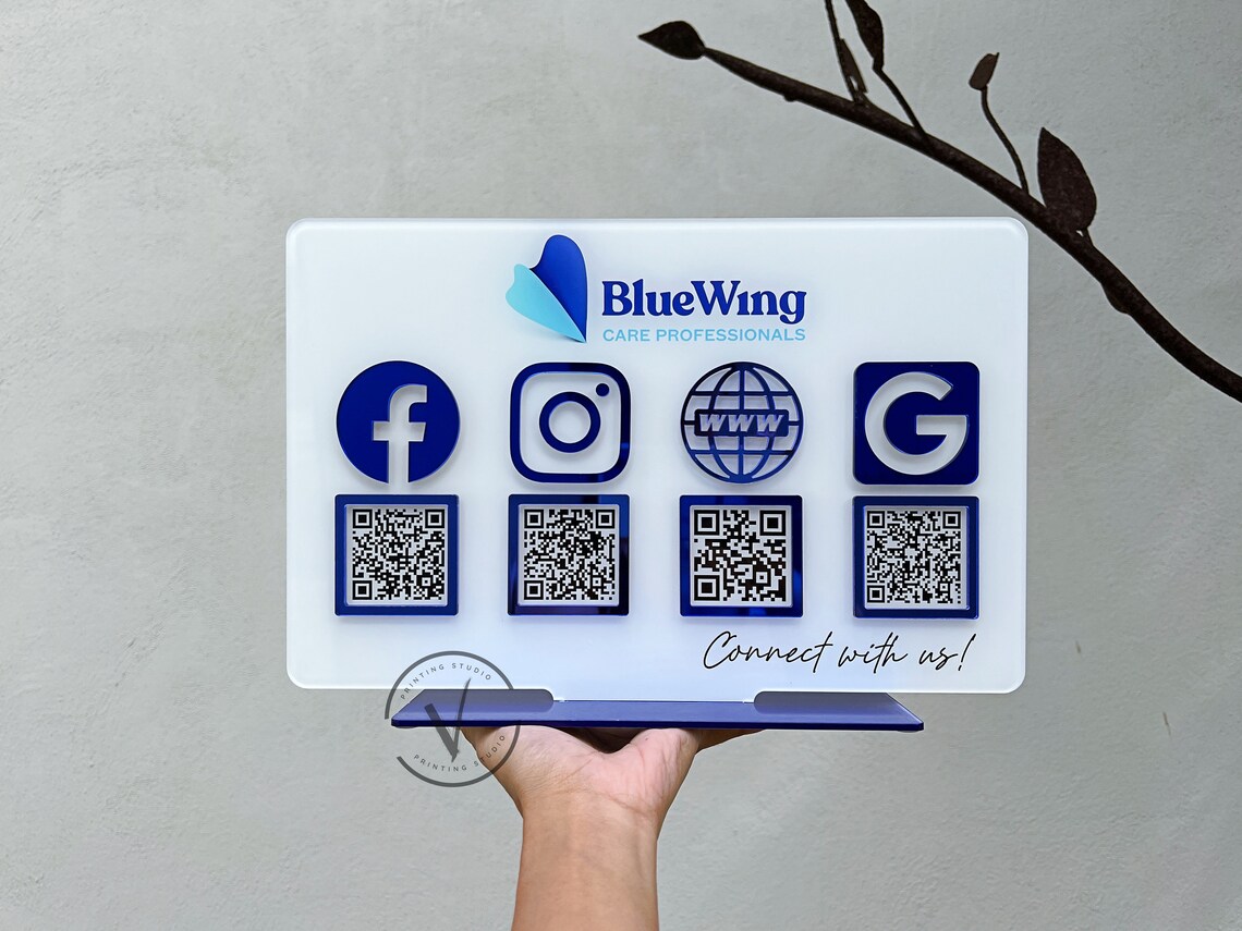 Business Social Media QR Codes Display Sign Salon Beautician - Etsy