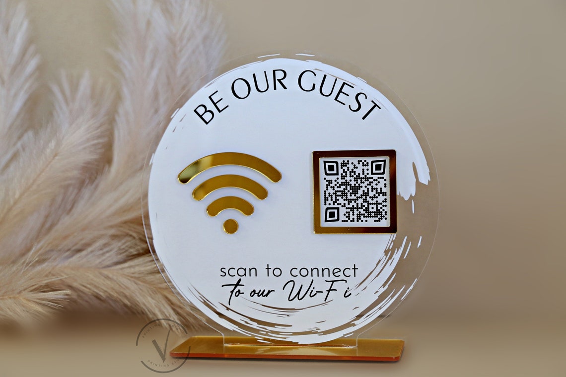 Wifi Sign Wifi QR Code Wifi Scan Business Sign House Sign | Etsy