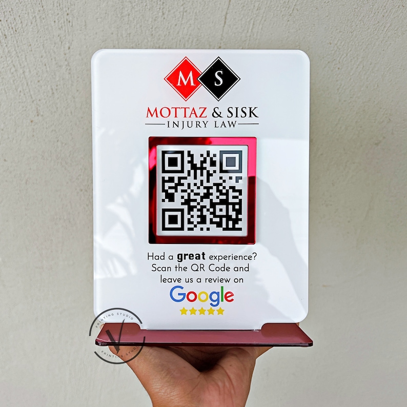 QR Code Google Facebook Review Counter Sign Business Acrylic - Etsy