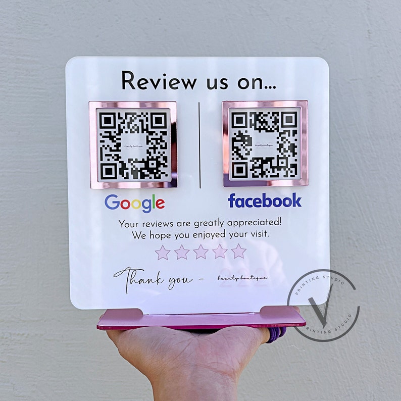 Business QR Code Review Sign Google Review Sign Salon Sign - Etsy