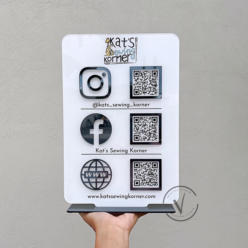 QR Code Instagram Business Social Media Sign Salon Sign - Etsy