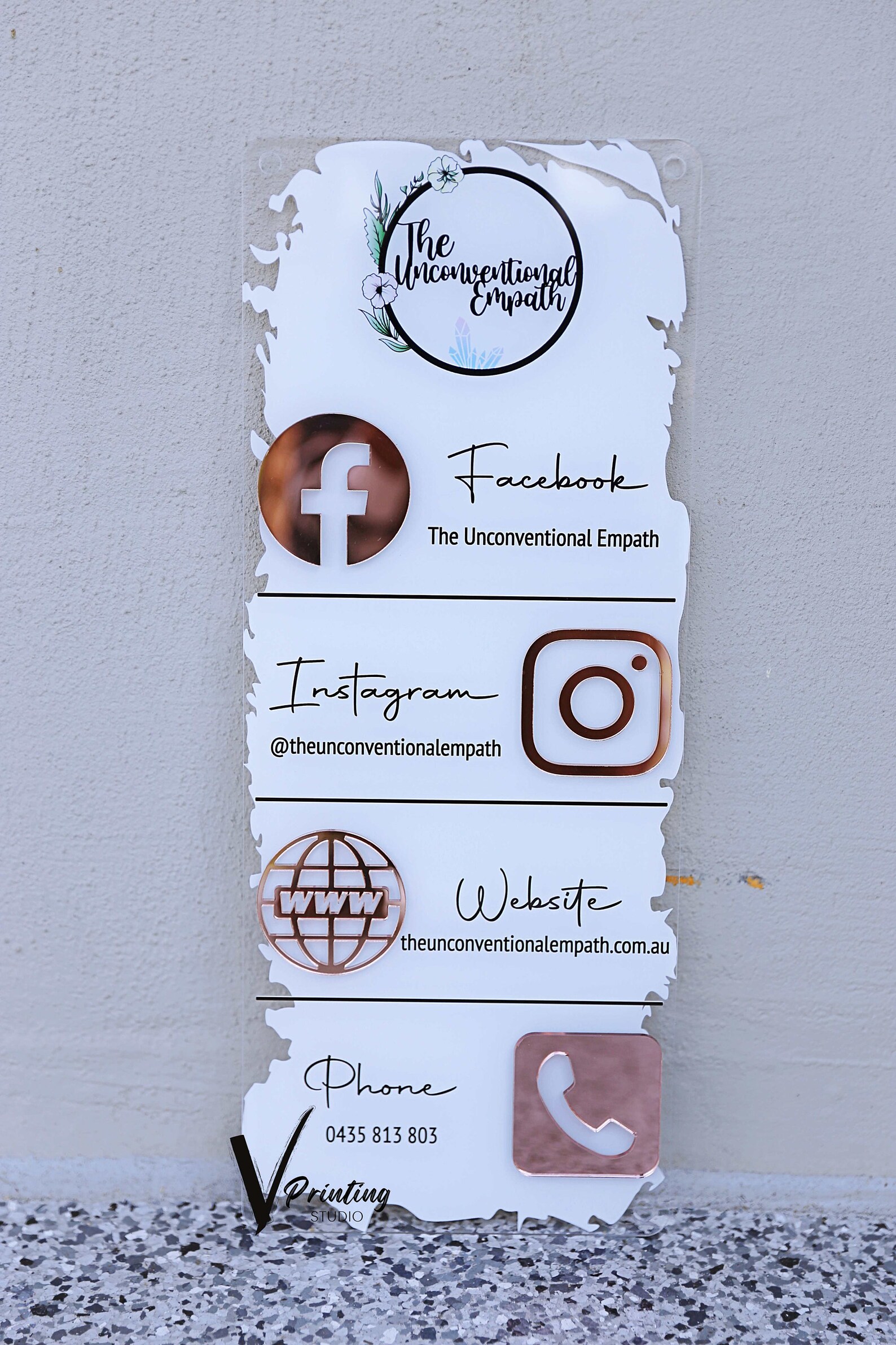 Social Media Business Sign Display Acrylic Salon Beautician | Etsy