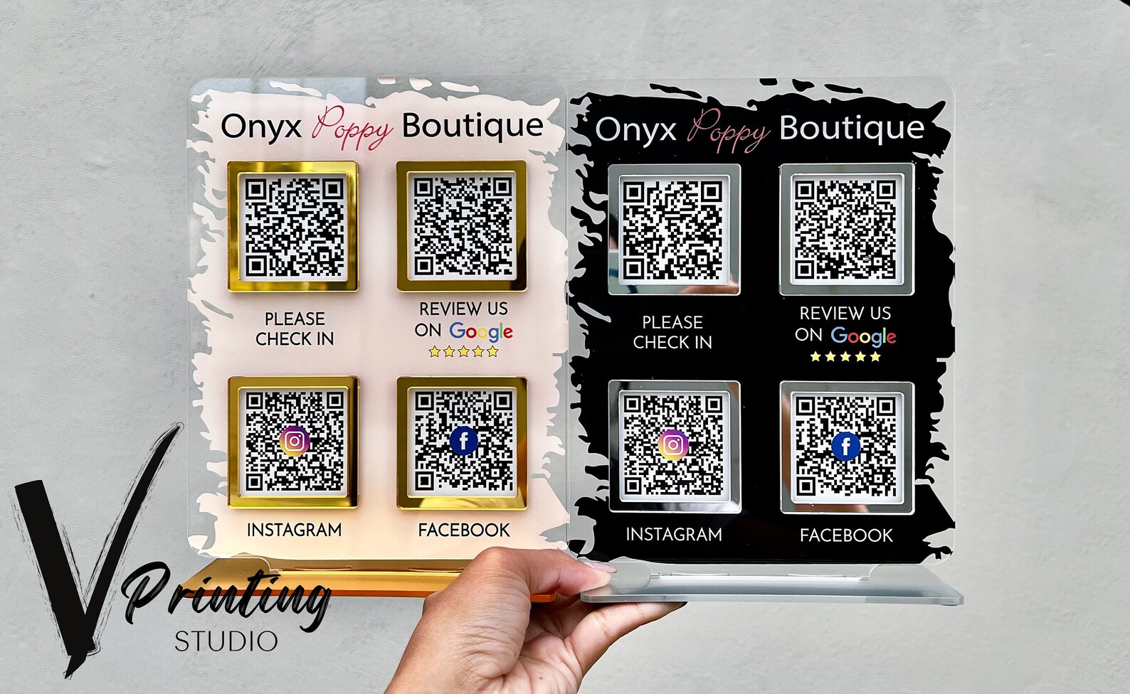 QR Codes Social Media Plaque Business Acrylic Sign Scan to Pay - Etsy