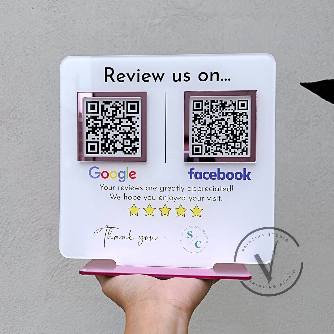 Business QR Code Review Sign, Google Review Sign, Salon Sign ...