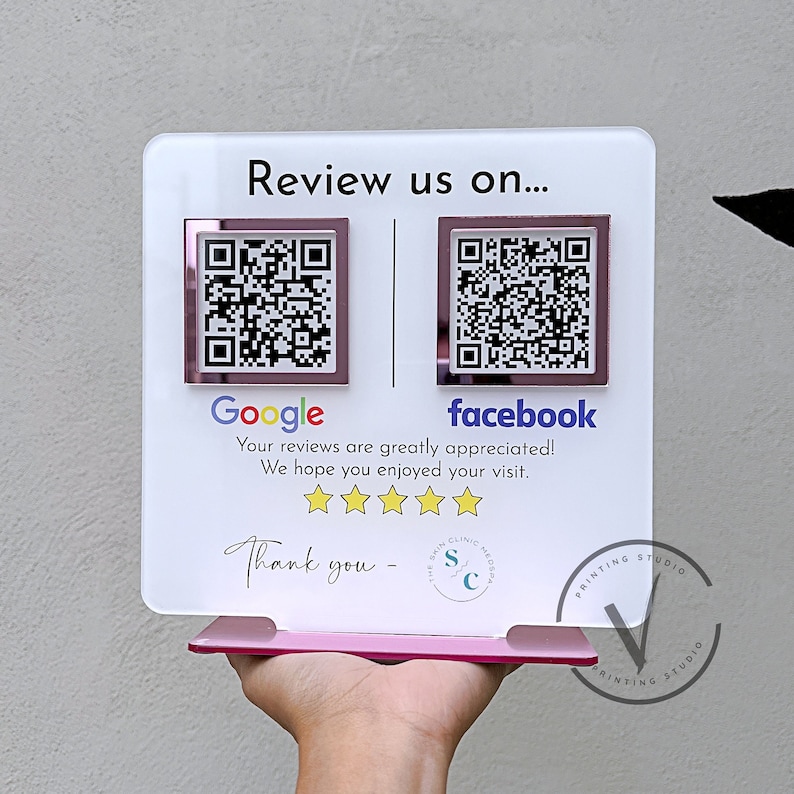 Business QR Code Review Sign Google Review Sign Salon Sign - Etsy
