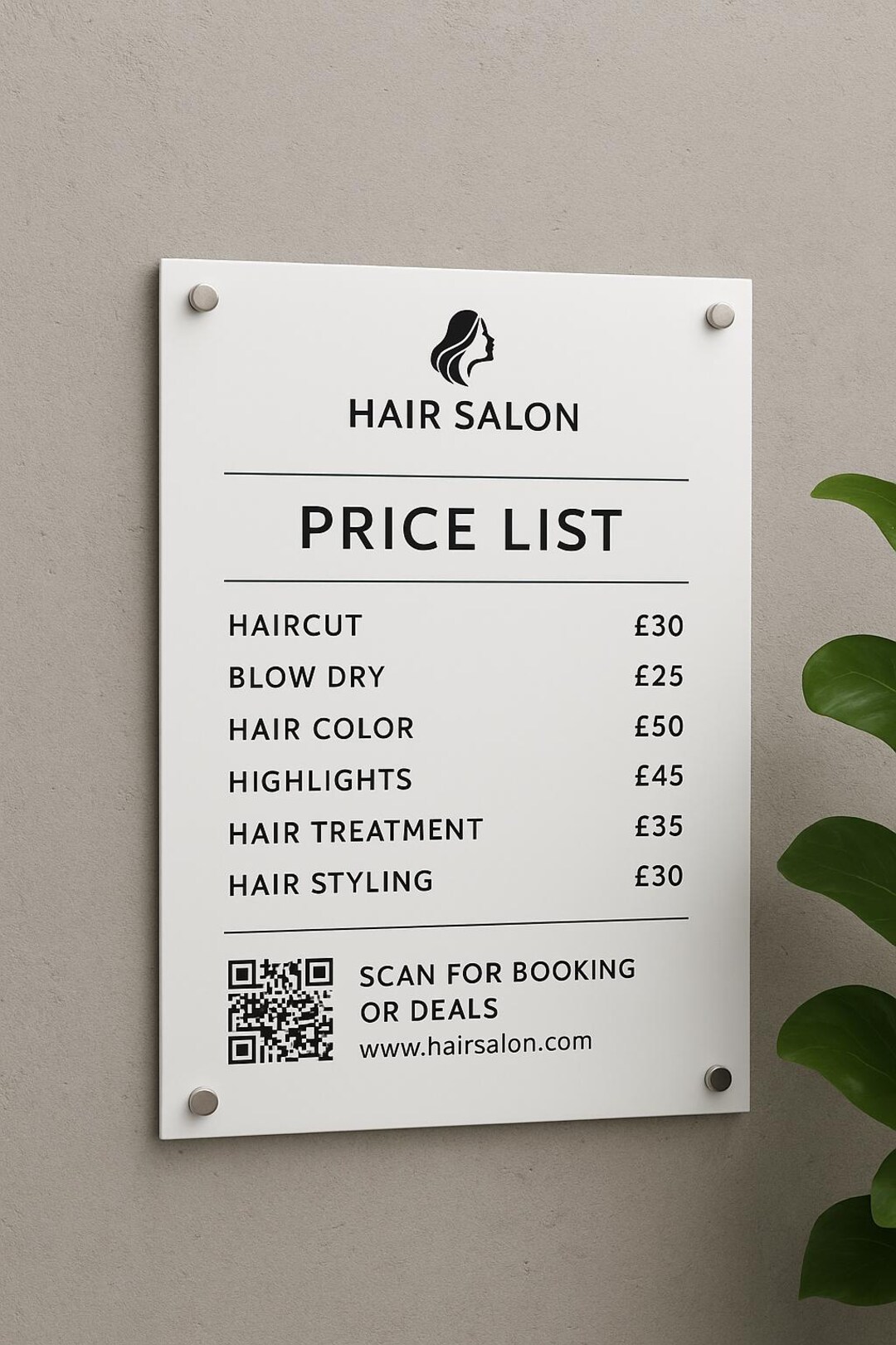 Personalized Menu Price Sign | Custom Price List Board for Cafe ...