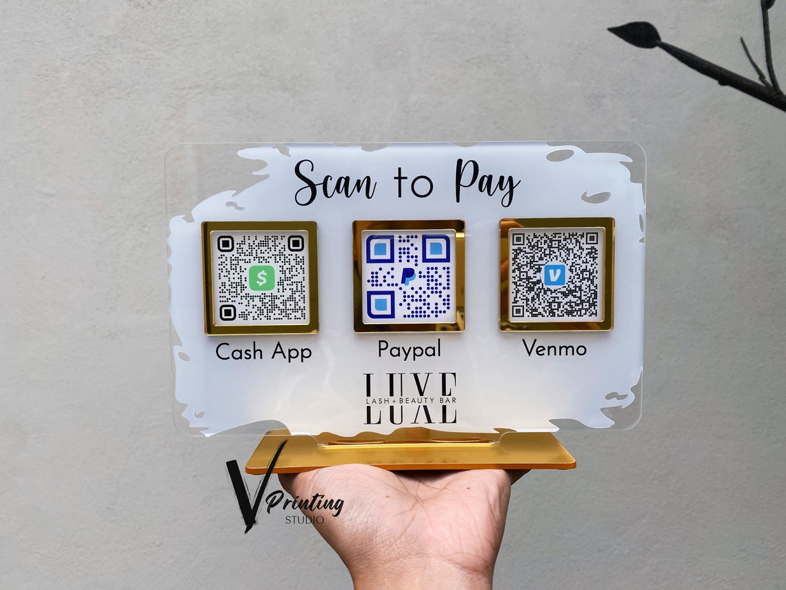 QR Code Payment Scan Sign Scan to Pay Sign Salon | Etsy