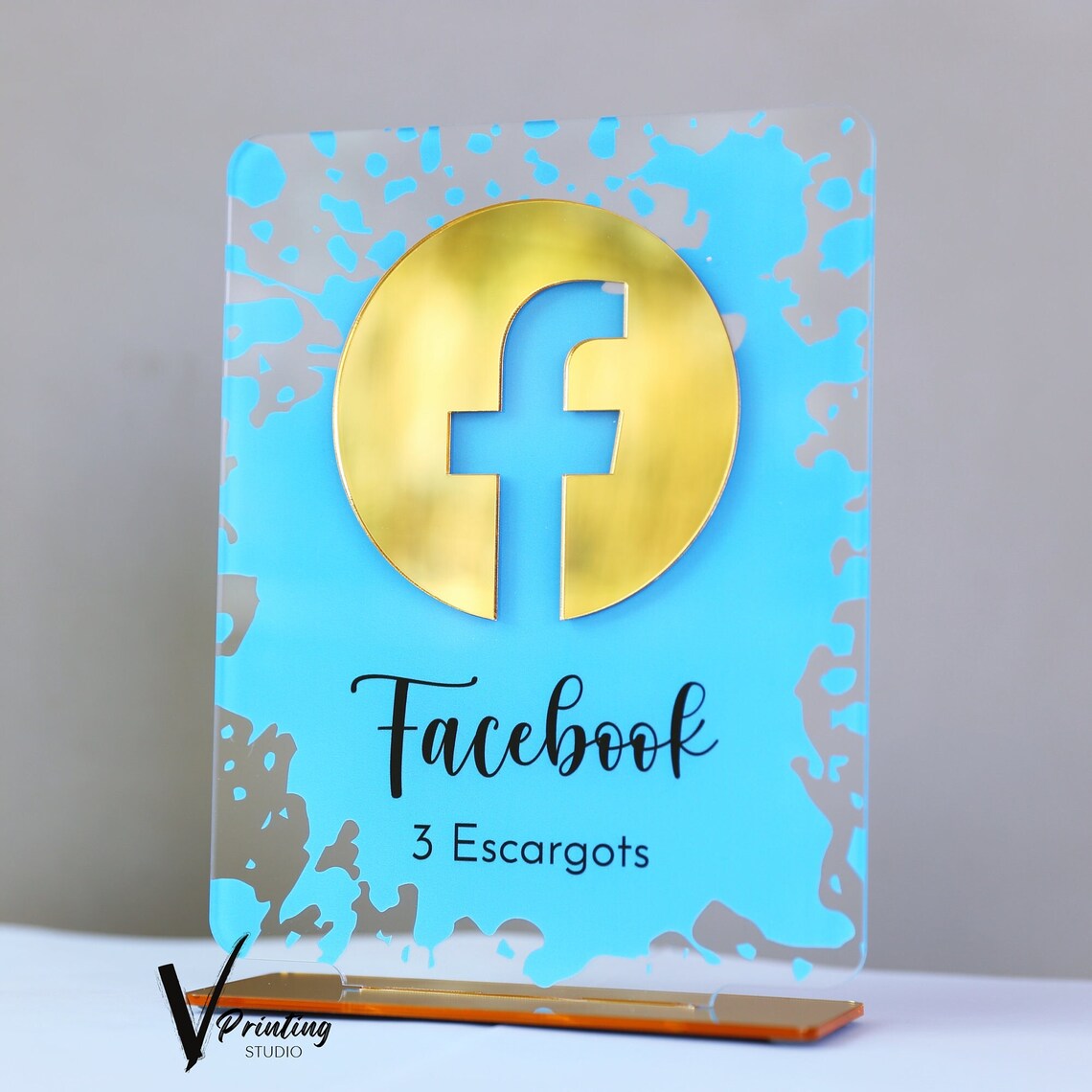 Social Media Instagram Facebook Plaque Personalised Business - Etsy