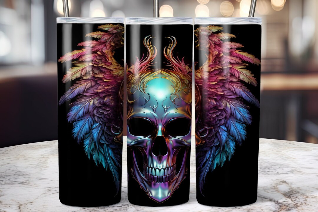 Skull Hells Angel Wings Tumbler Wrap Skull Hells Angel Wings - Etsy México