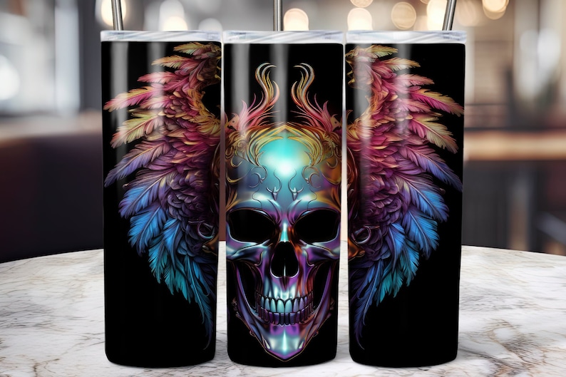Skull Hells Angel Wings Tumbler Wrap Skull Hells Angel Wings - Etsy México
