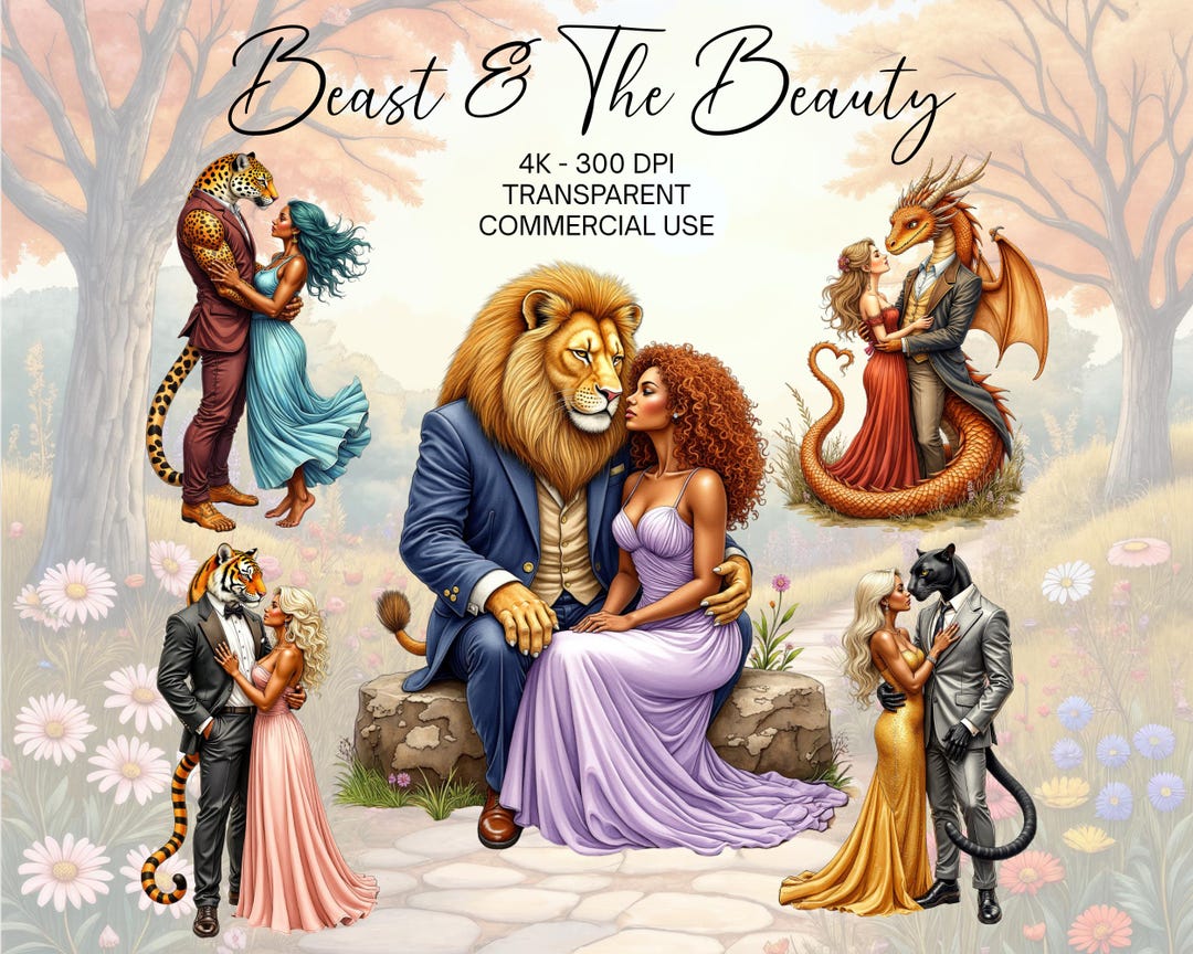 Romantic Beauty Png, Romantasy Lover Png, Beast Png, Fantasy Clipart ...