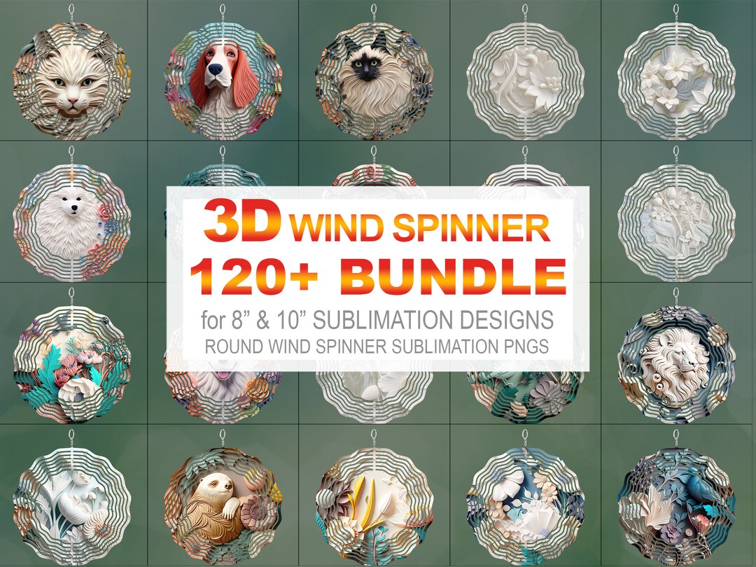 120 3D Wind Spinner Bundle Sublimation Design Template Wind - Etsy