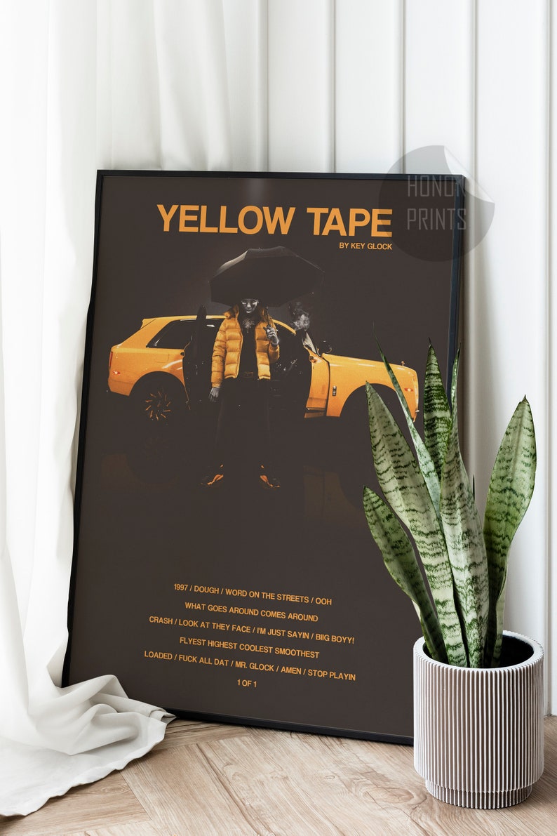 Key Glock Yellow Tape Album Cover Poster Custom Poster Etsy