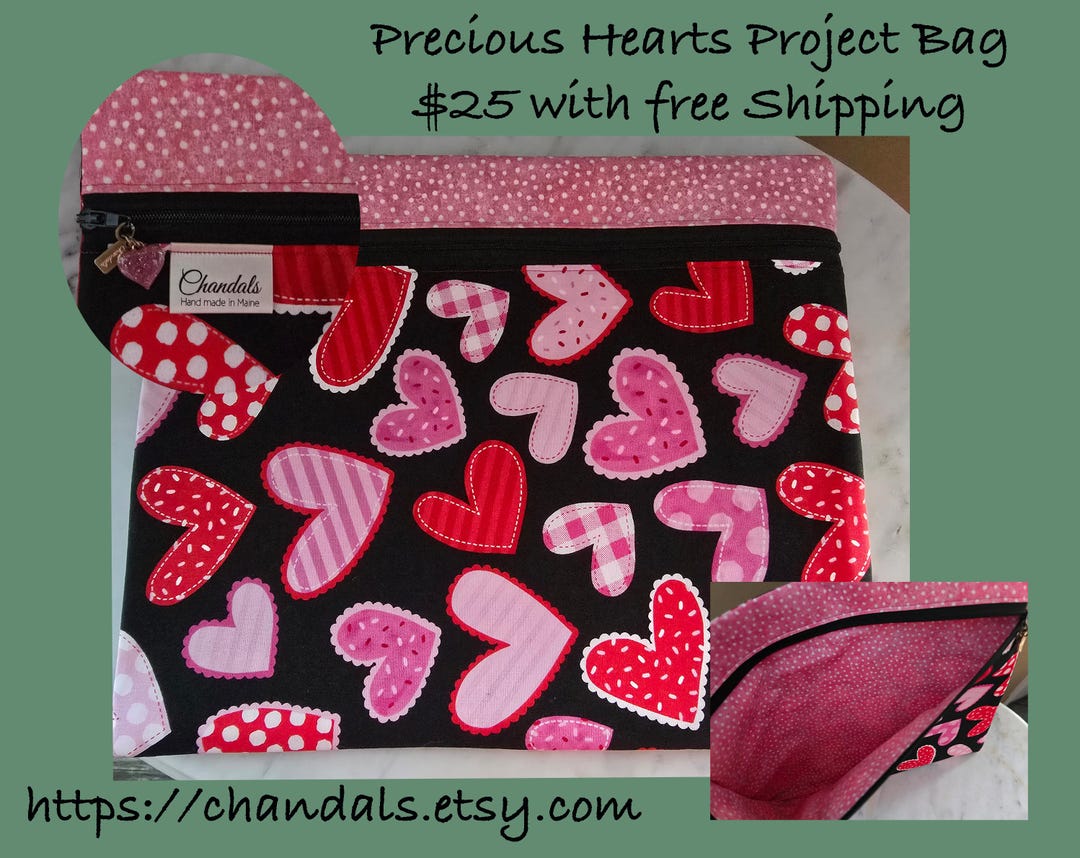 Precious Hearts Project Bag - Etsy