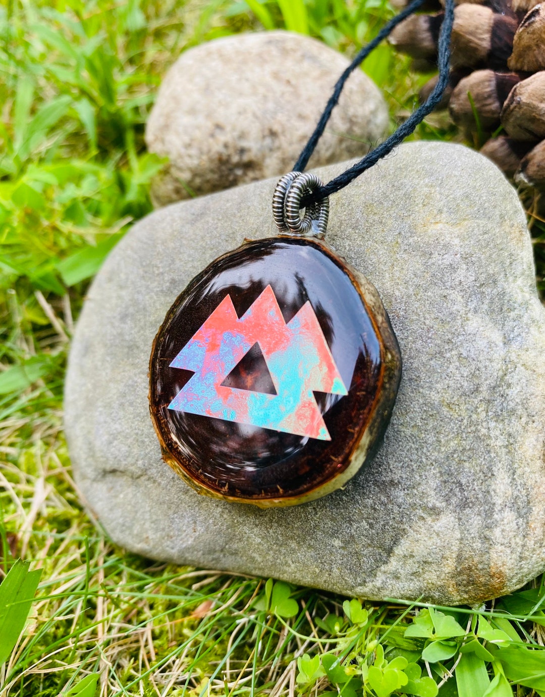 Handcrafted Holographic Wakaan Pendant - Handmade Sacred Geometry ...