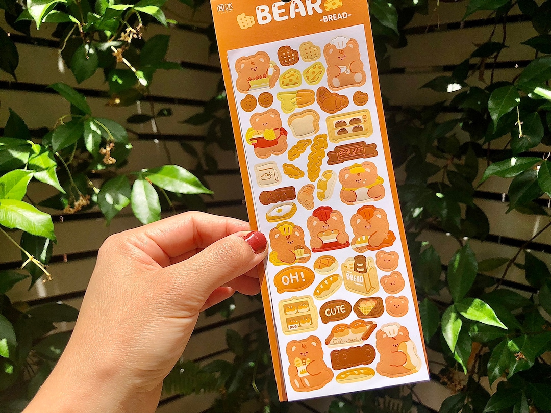2pcs Bear Daily Series Stickers Sheets Bread Diary - Etsy