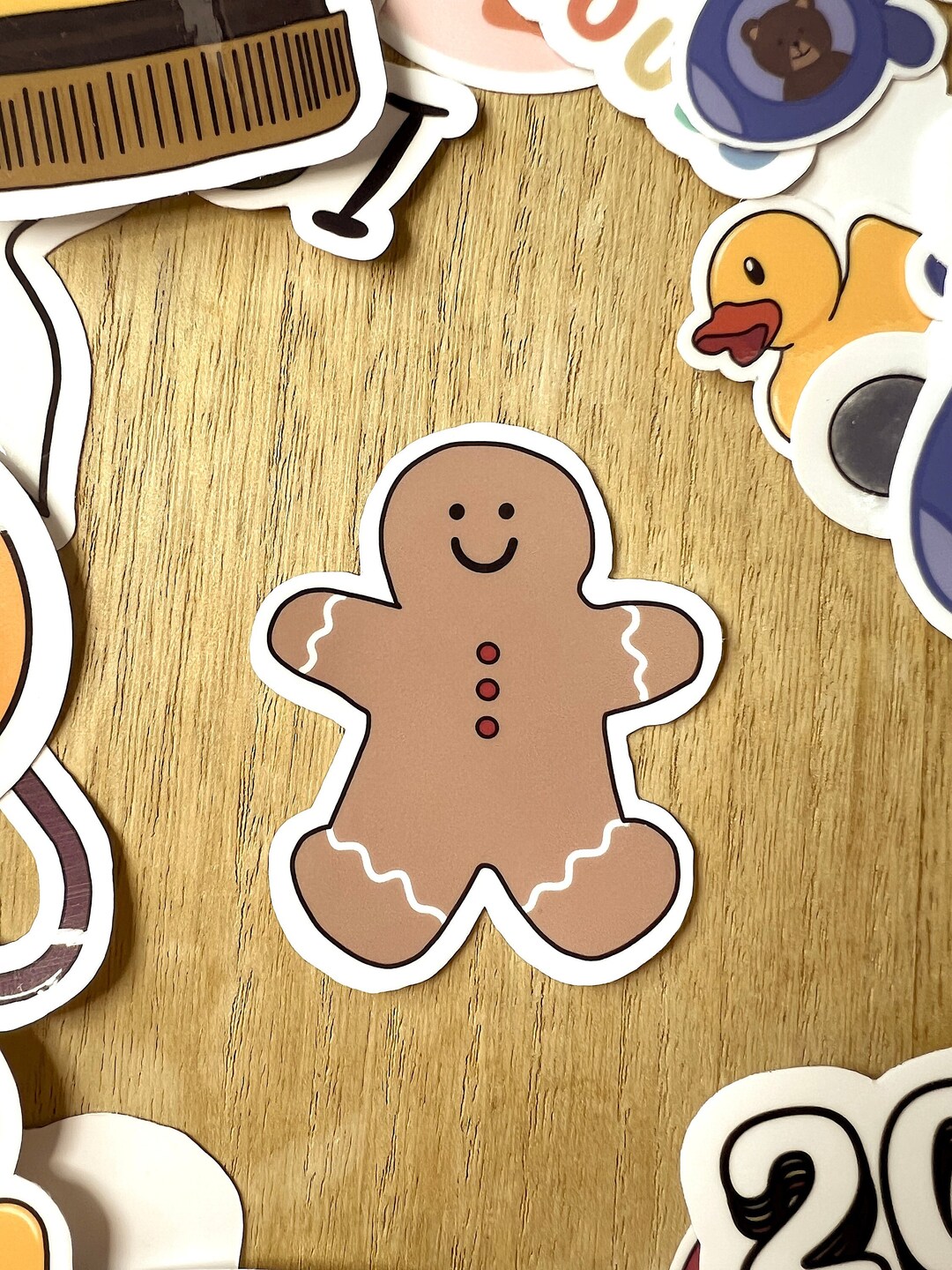 Gingerbread Man Sticker, Water Bottle Stickers, Laptop Sticker, Kindle ...