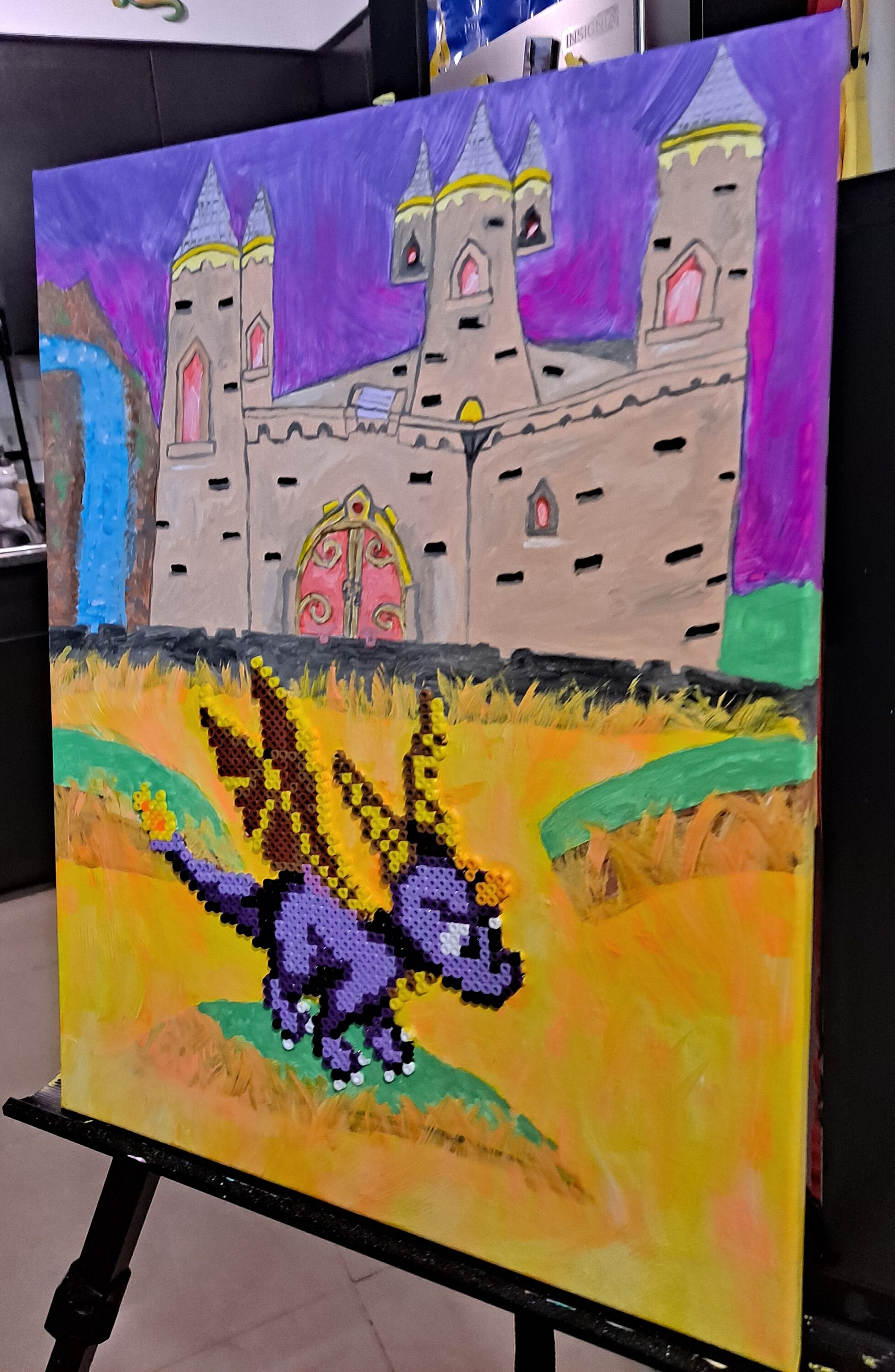 3d, Spyro the Dragon, Fanart 16x20 Acrylic Perler Bead Painting, Gamer ...