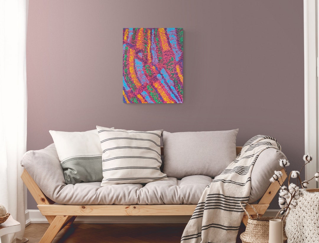 Muti Textured Abstract Colorful, Original 16x20 Canvas Painting Home ...