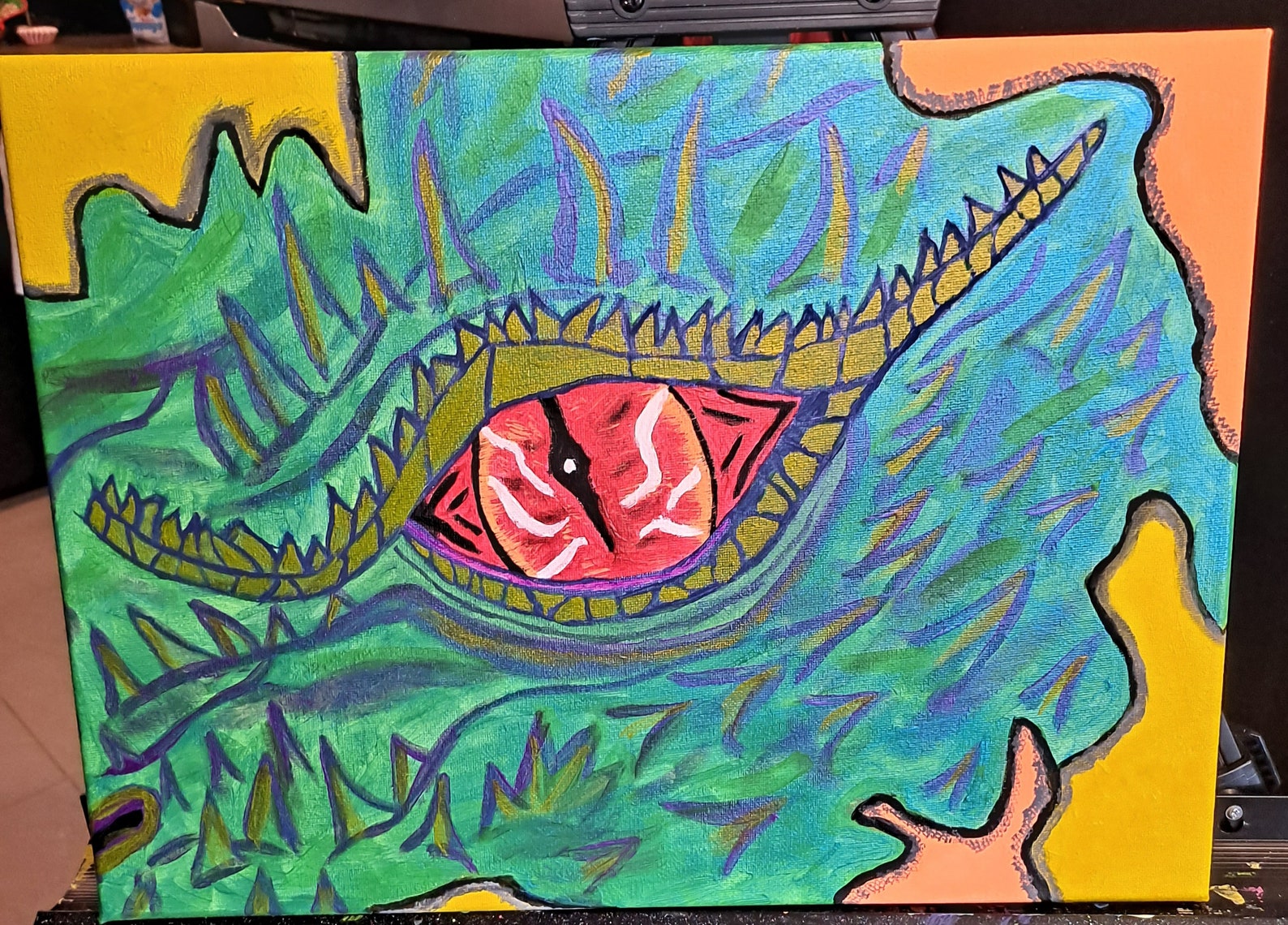 Surrealism, Dragon, Art, Original 12x16 Acrylic Painting Canvas ...