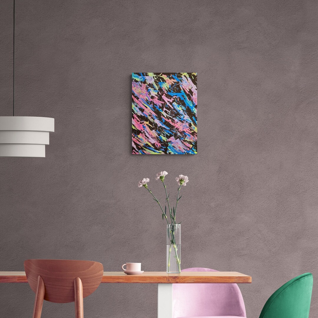 80's Feels Retro Abstract Vibrant Colorful. Original 16x20 Canvas ...