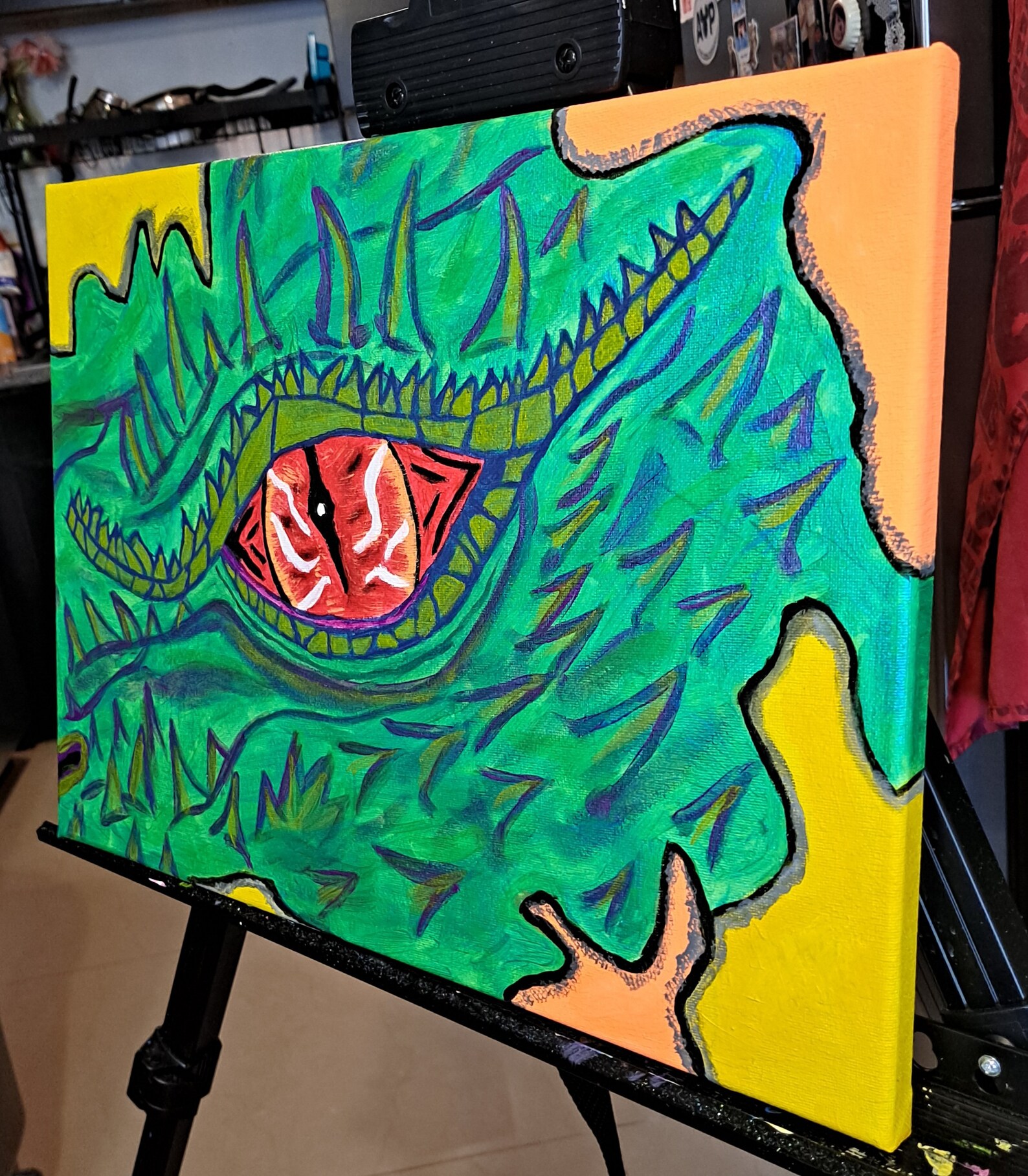 Surrealism, Dragon, Art, Original 12x16 Acrylic Painting Canvas ...