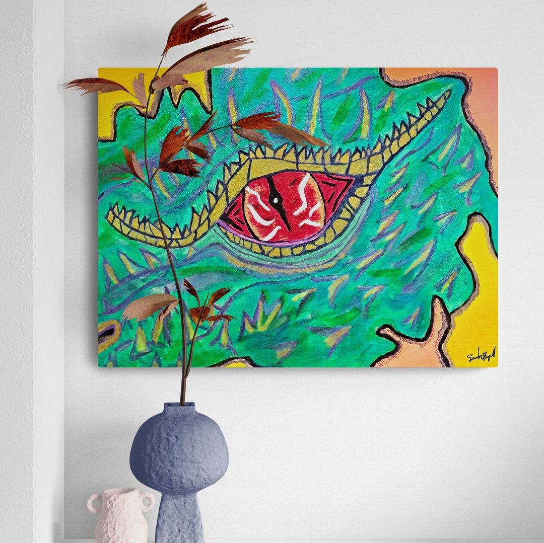 Surrealism, Dragon, Art, Original 12x16 Acrylic Painting Canvas ...