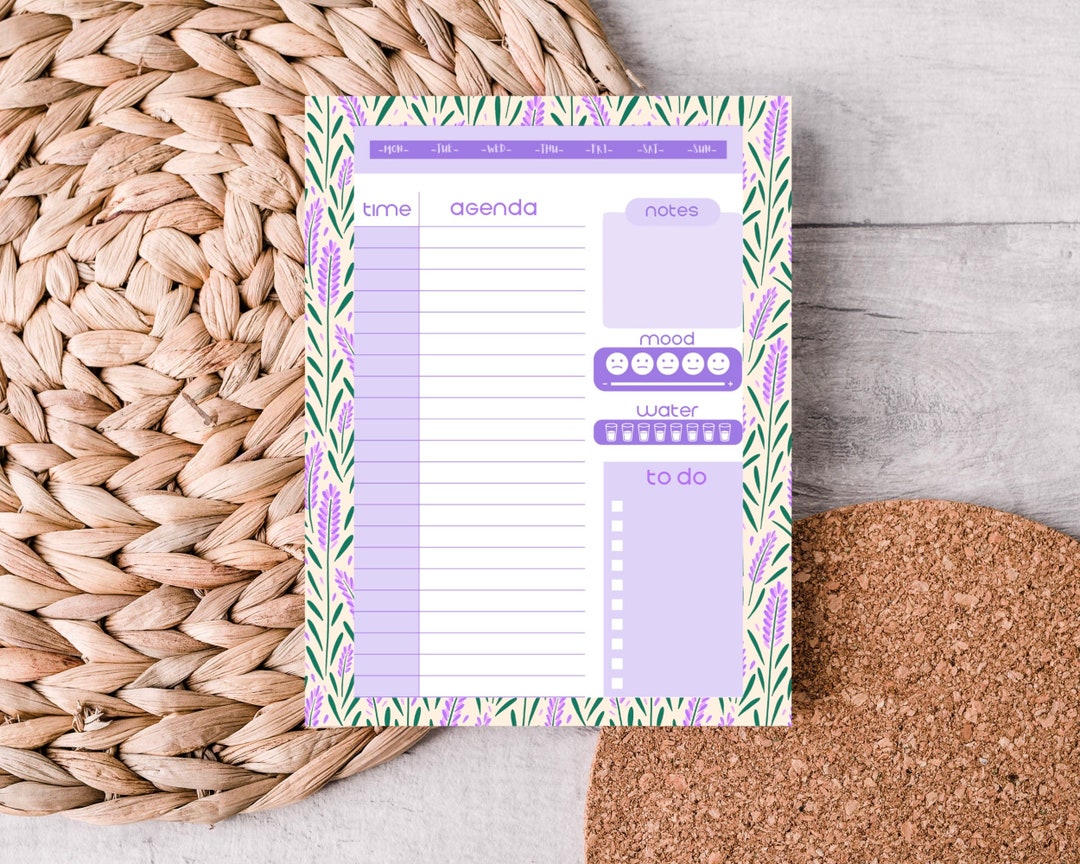 Notepad Lavender Fields Purple Memopad Cute Stationery Agenda Notes ...