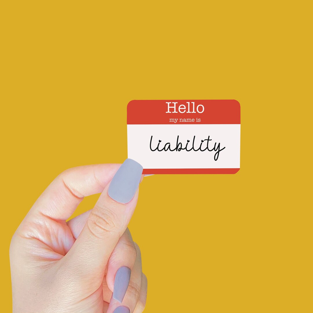 Hello My Name is Liability Funny Nametag Laptop Decal - Etsy