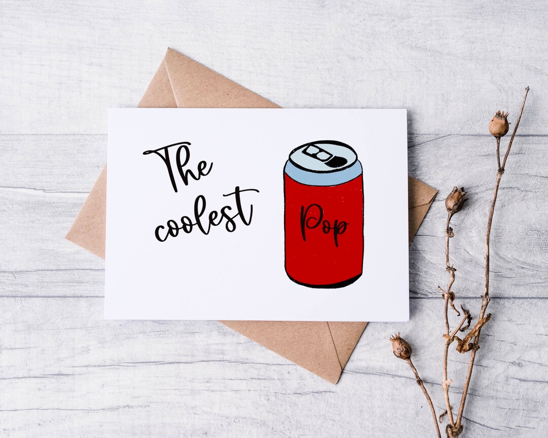 Fathers Day Card the Coolest Pop Father Dad Poppa Greeting Card A2 - Etsy