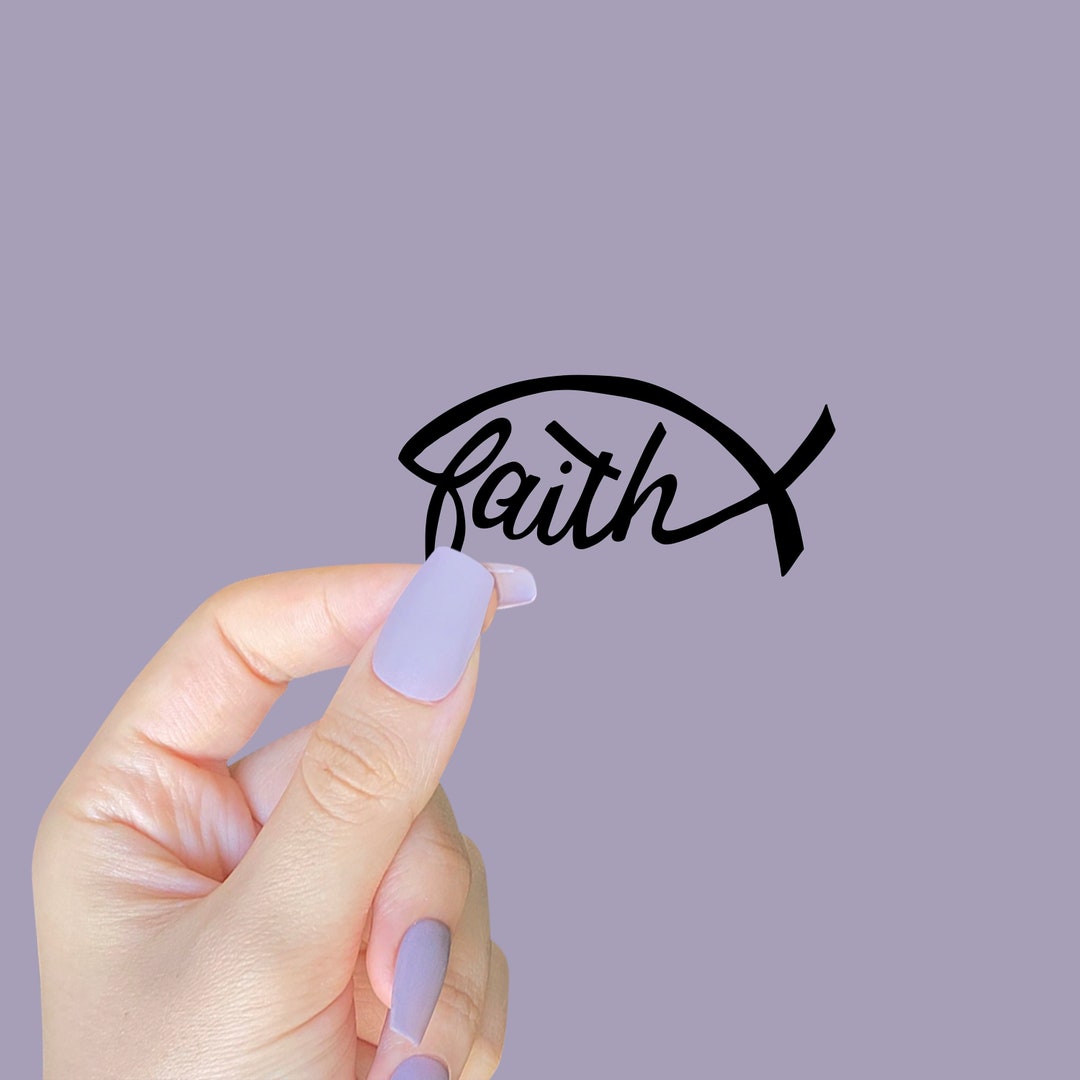 Clear Ichthys Faith Laptop Decal Water Bottle Sticker - Etsy