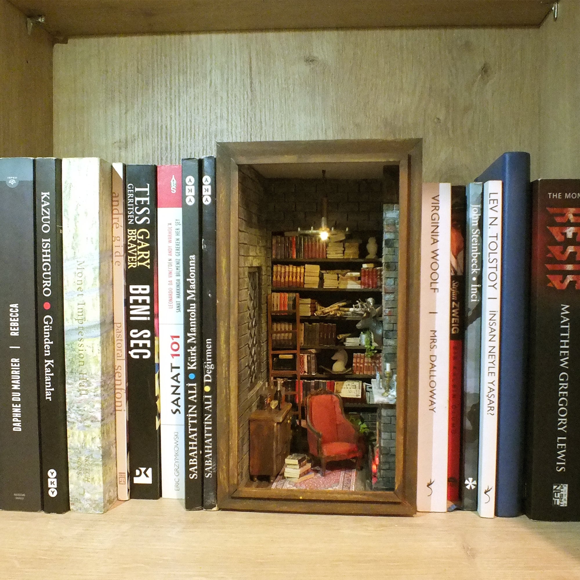 Living Room Book Nook, Book Shelf Insert, Booknook,book Nook,bookend ...