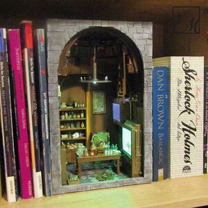 Alchemy Laboratory Book Nook, Handmade, Bookshelfinsert, Bookend ...